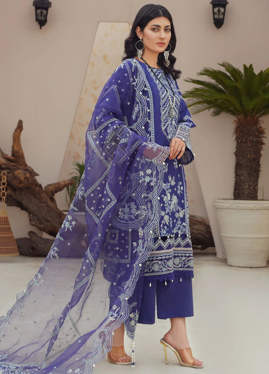 Dastoor By Ricamo Embroidered Lawn Suit Unstitched 3 Piece RIC24D Neel Mohra - Summer Collection ...