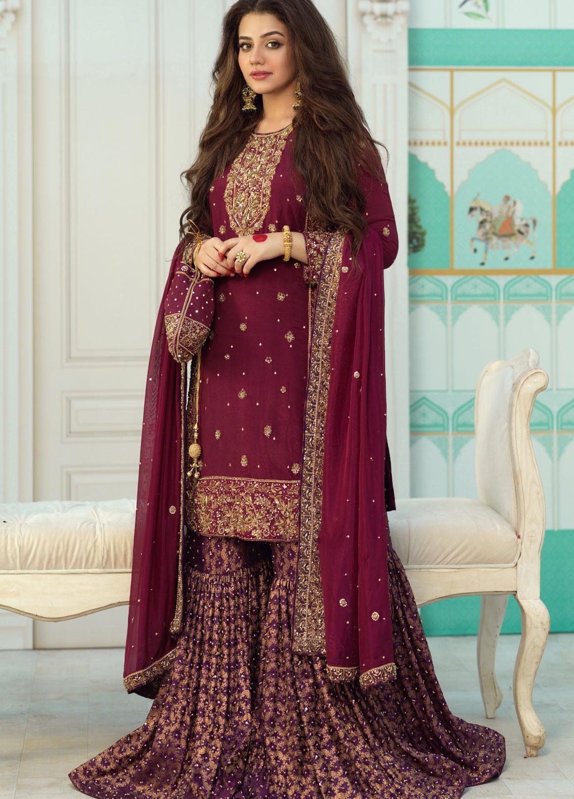 Zaaviay Luxury Pret Embroidered Raw Silk 3 Piece Dress ZOHRA JABEEN – Sanaulla Store