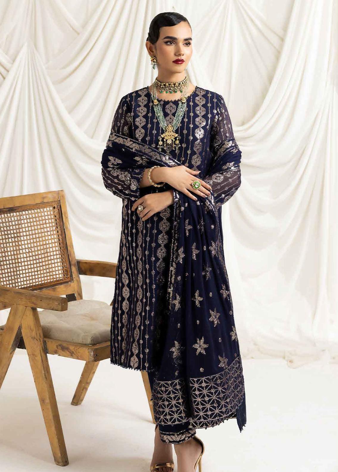 Dua By Alizeh Fashion Embroidered Chiffon Suits Unstitched 3 Piece ...