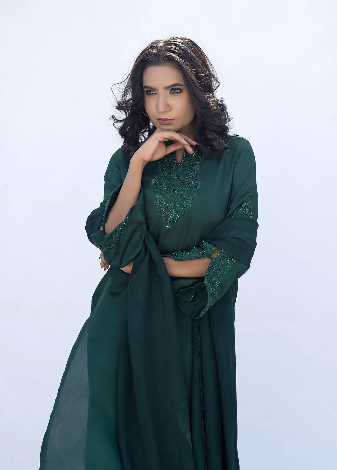 Eman Butt Pret Embriodered Russian silk 3 Piece Suit Esma – Sanaulla Store