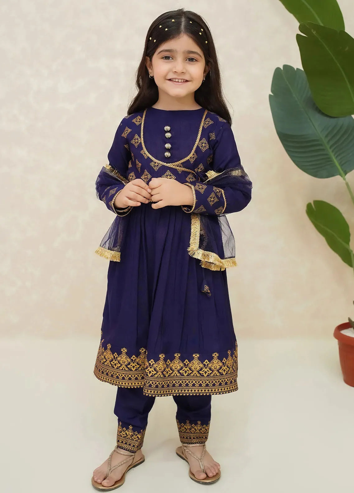 Modest Pret Chiffon 3 Piece Suit Zehra Navy Blue – Sanaulla Store