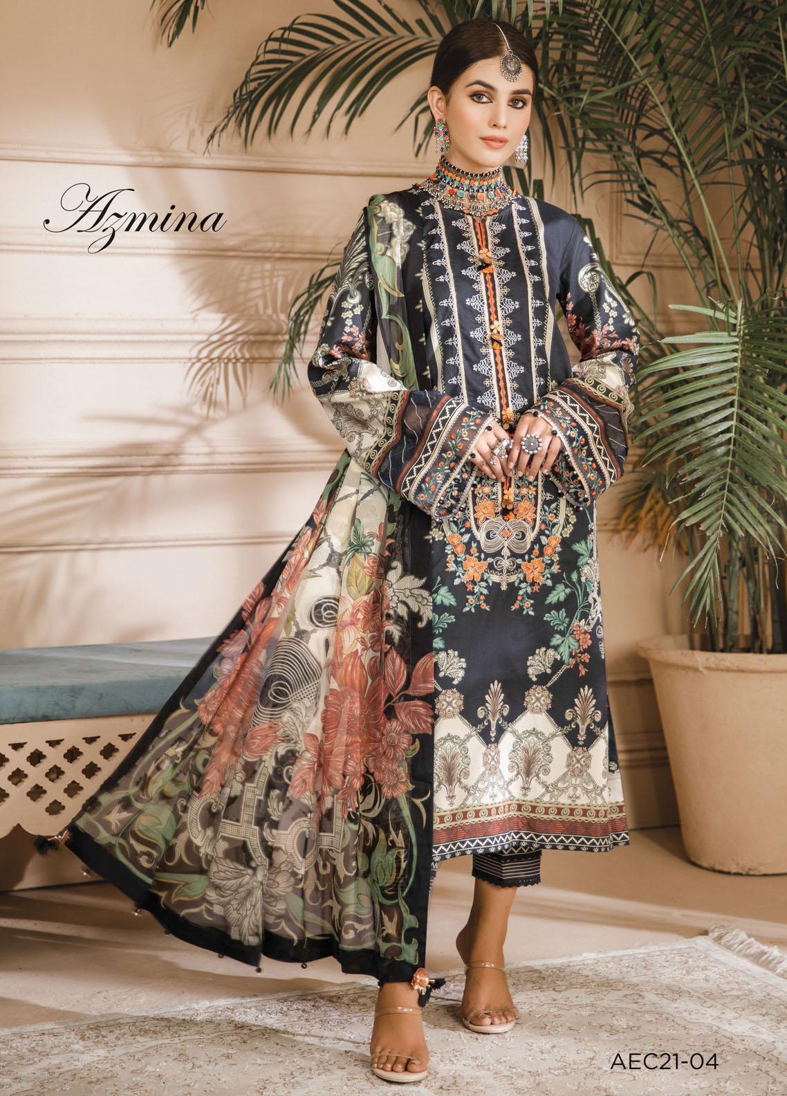 Noor Bano by Anaya Embroidered Cambric Suits Unstitched 3 Piece AKC21NB AEC21-04 AZMINA - Winter ...