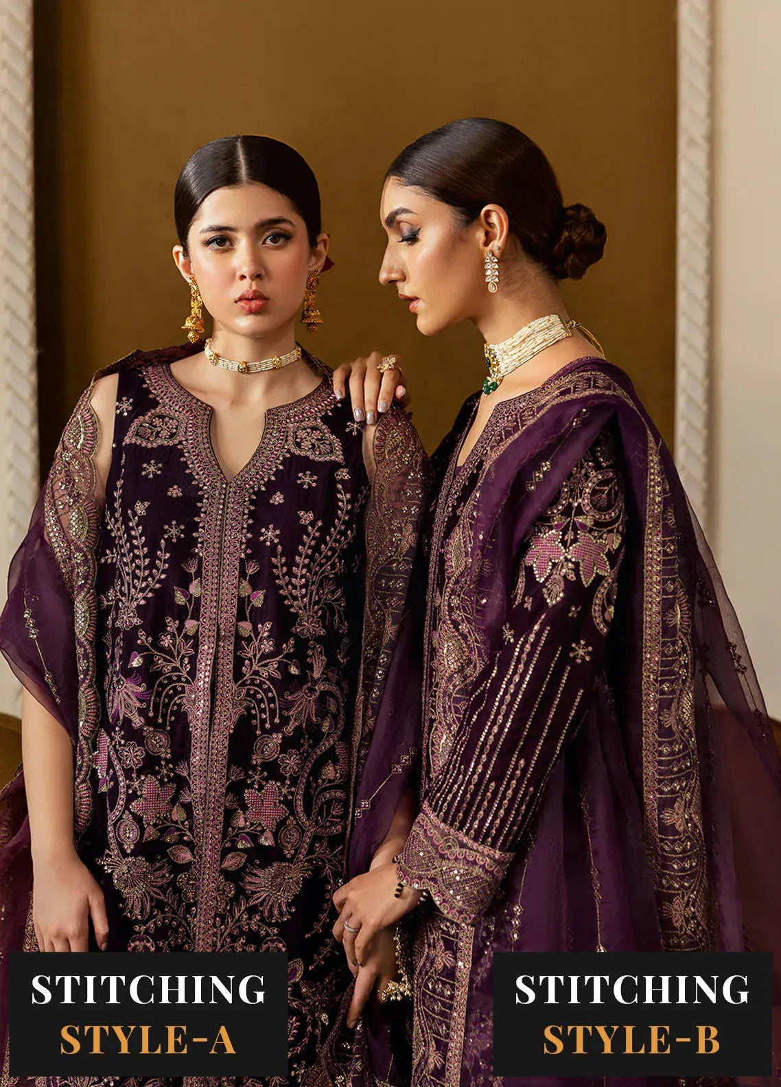 Ramsha Embroidered Velvet Suit Unstitched 3 Piece RSH24VL V-605 - Luxury Collection – Sanaulla Store