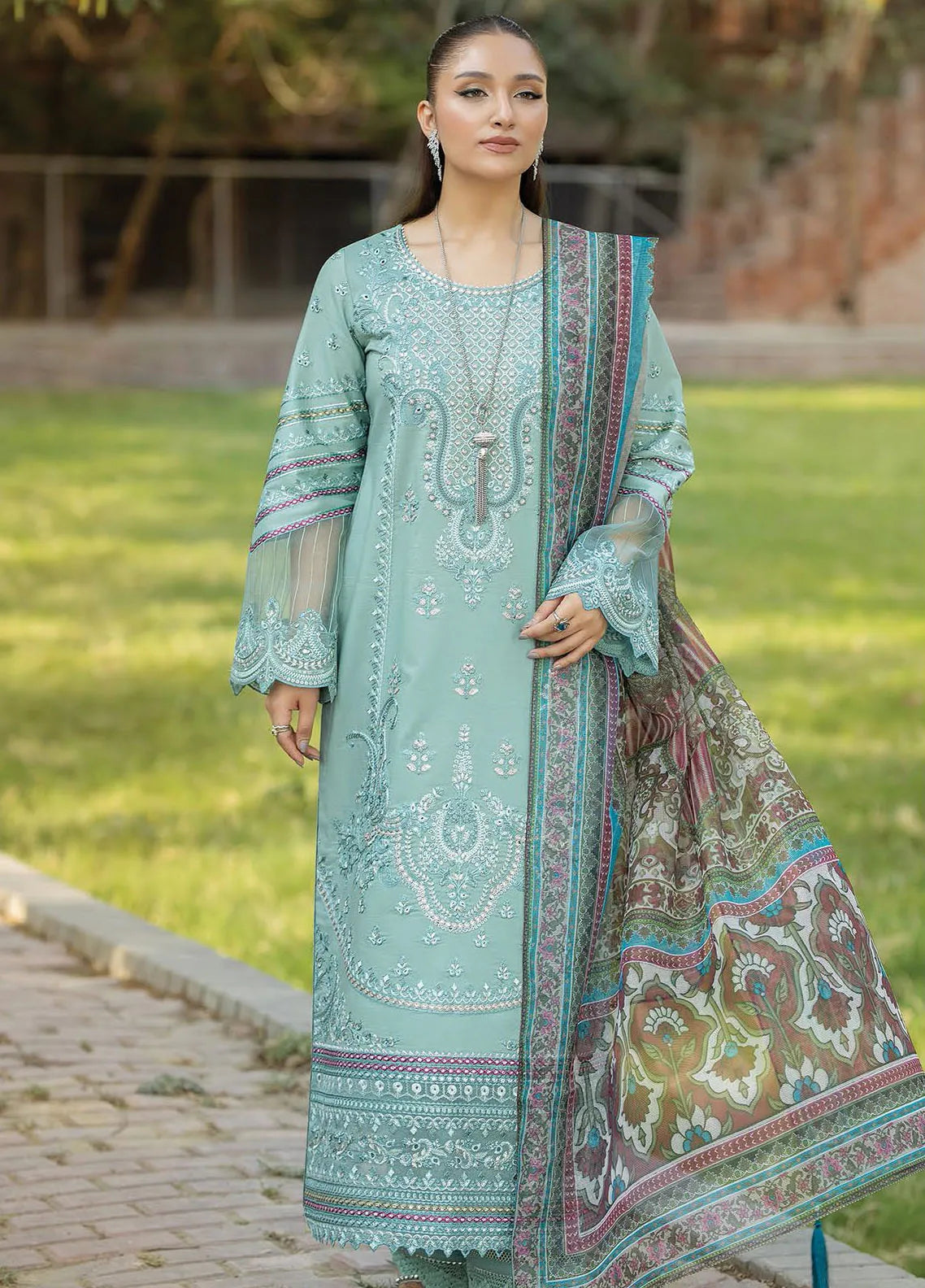 Serene Premium Embroidered Lawn Suit Unstitched 3 Piece SL-73 Zaib - Summer Collection ...