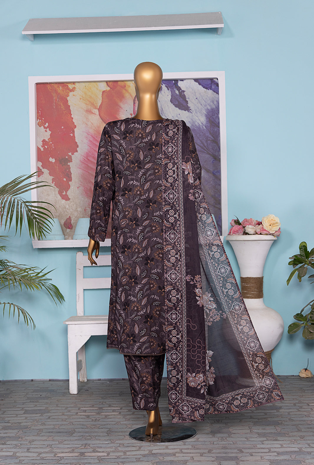HZ Textiles Digital Printed Unstitched Linen 3 Piece Suit LWP-1310 ...