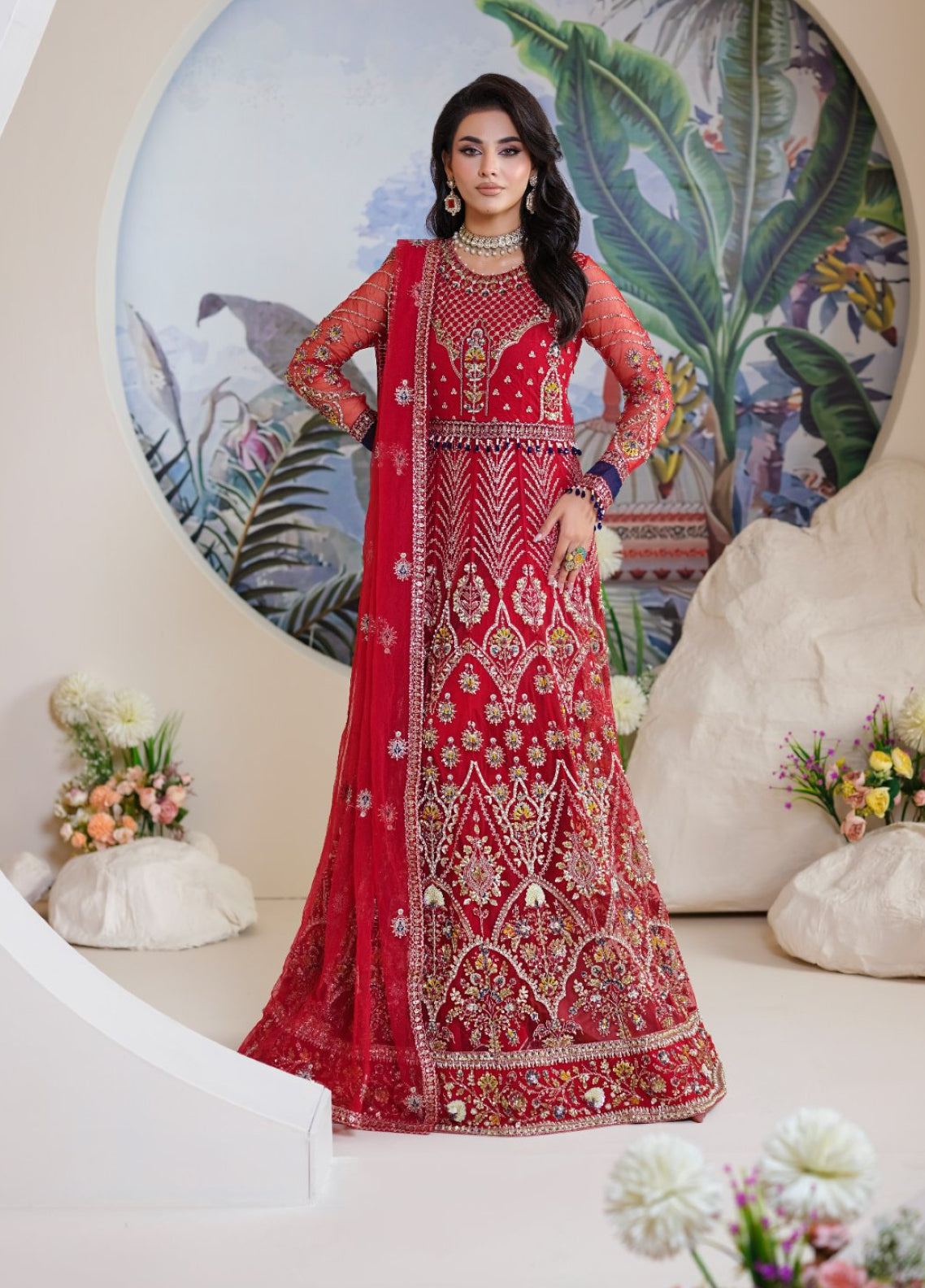Naqash e Naaz by Wareesha 3 Piece Hand work Net WB-06 MEHRU - Formals ...