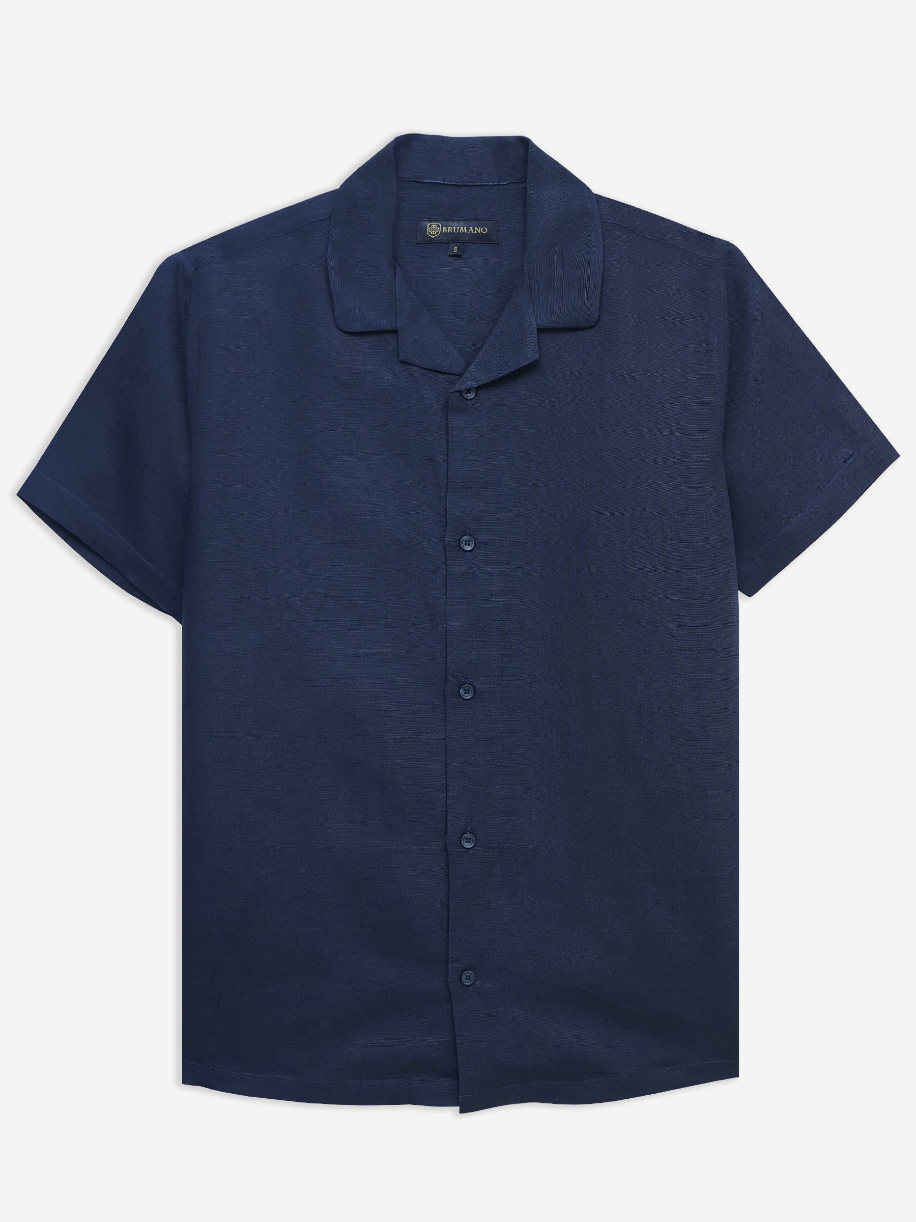 Brumano Ready To Wear Shirts Men 1 Piece Cotton Navy Blue Linen ...