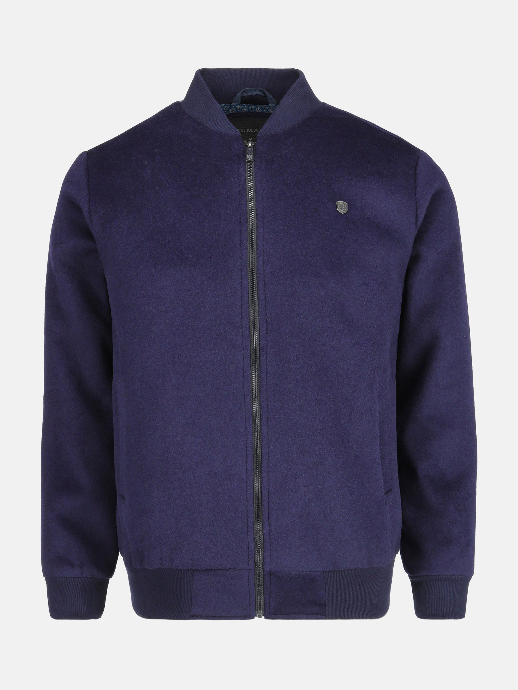 Brumano Pret Solids Polyester 1 Piece Navy Blue Wool Bomber Jacket ...