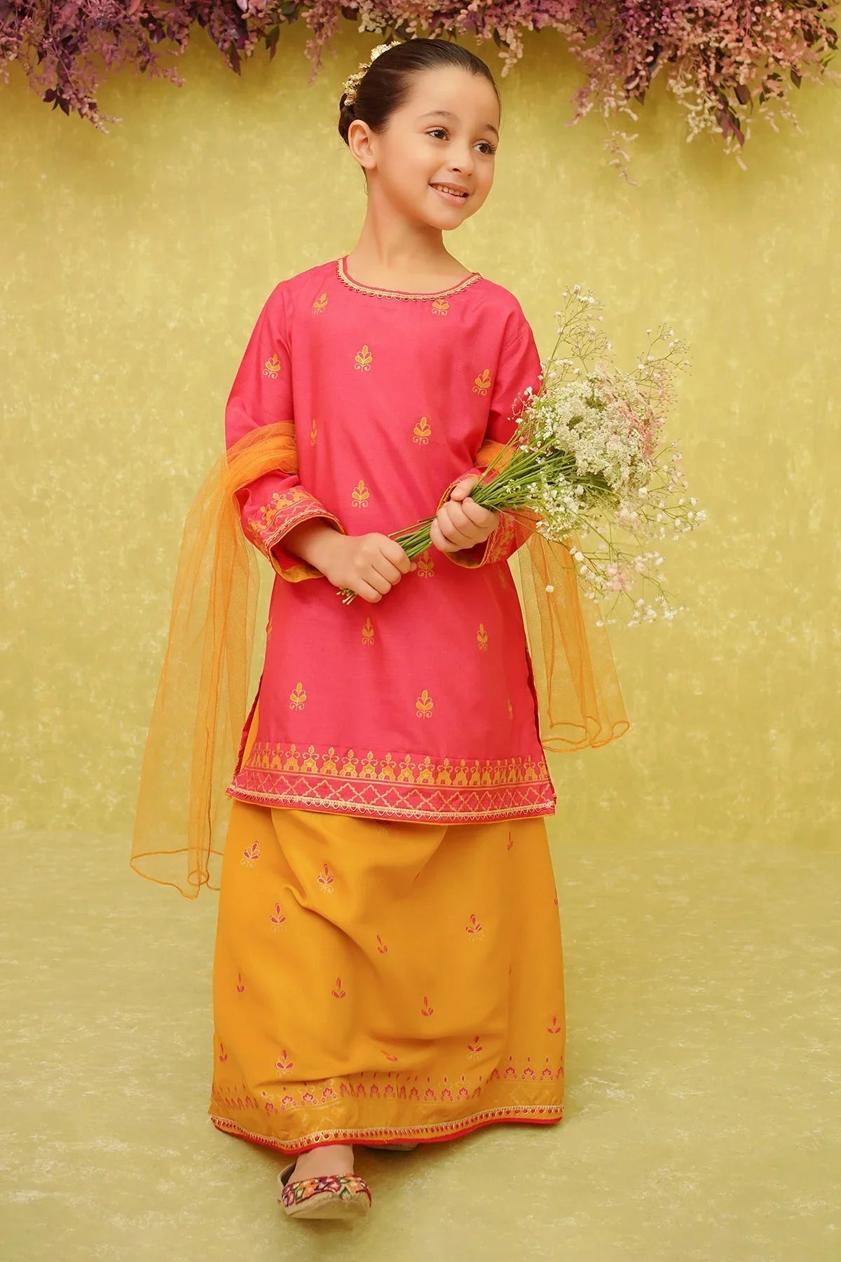 Ochre RTW Printed Girls 3 Piece Cotton Silk INRJ-03 - Winter Collection ...