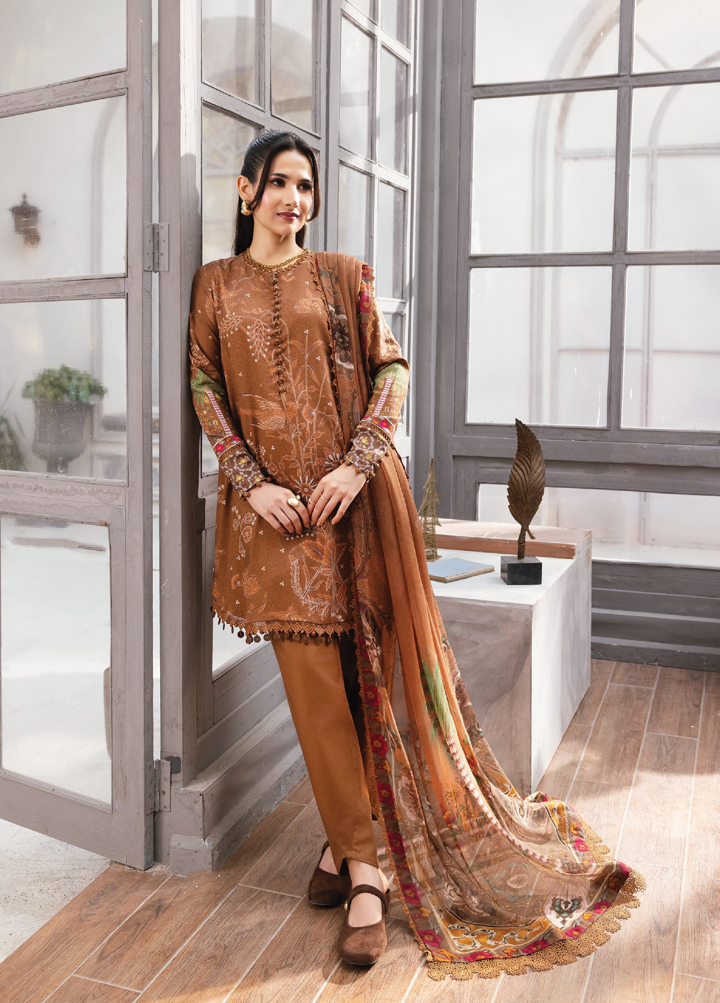 M Basics By Maria B Unstitched Digital Printed Linen 3 Piece MB25UW ...