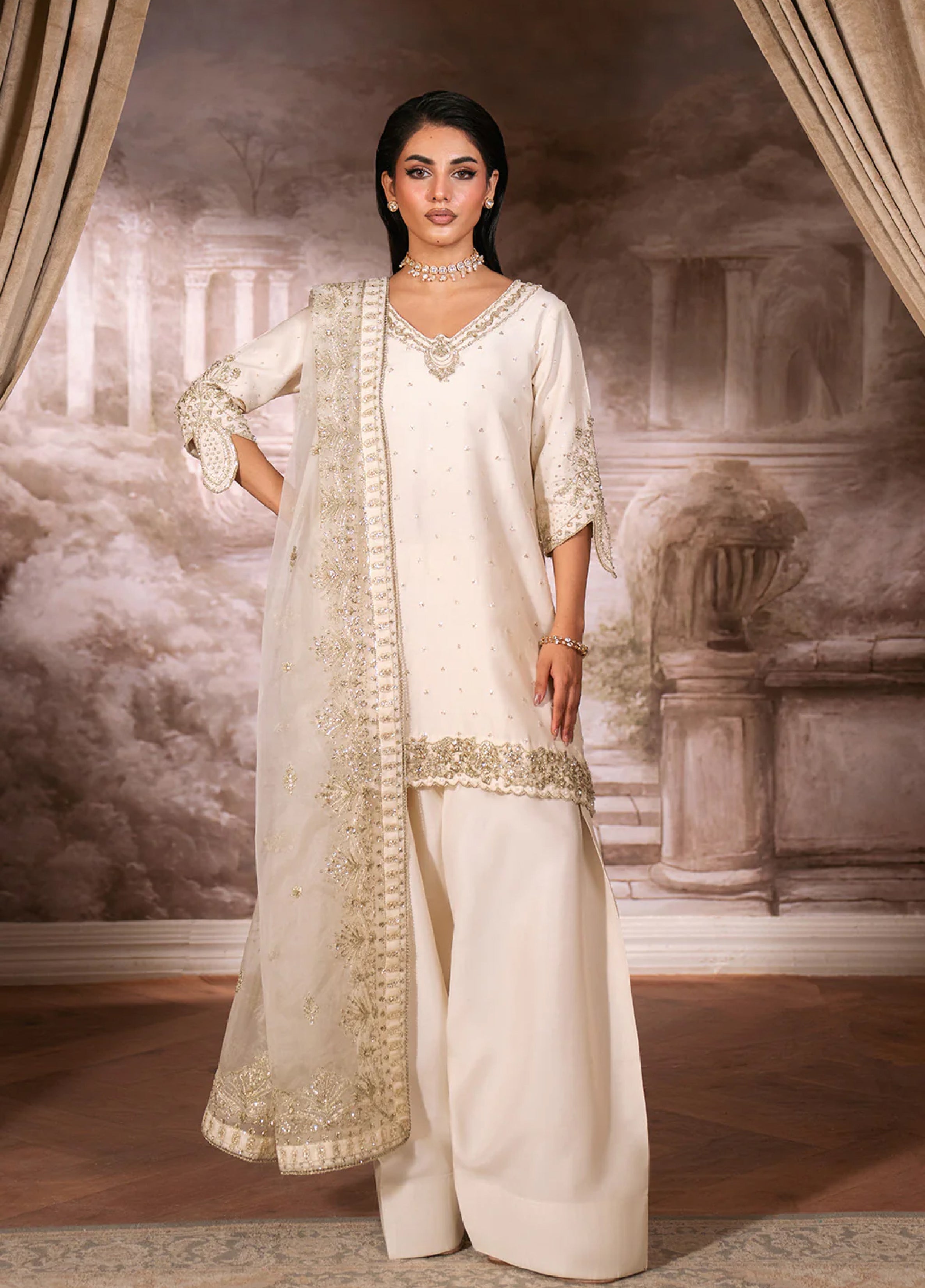 Luxe by Neeshay Pret Korean Raw Silk Ivoria - Festive Collection ...