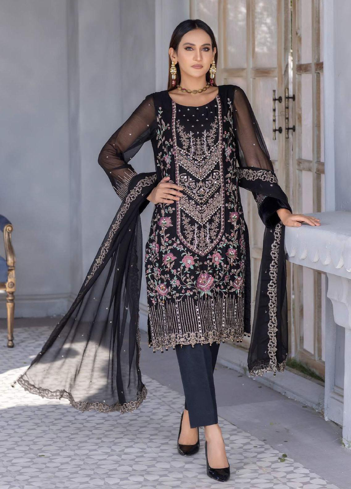 Aayra Embroidered Chiffon Suits Unstitched 4 Piece AY23C D-02 - Luxury ...