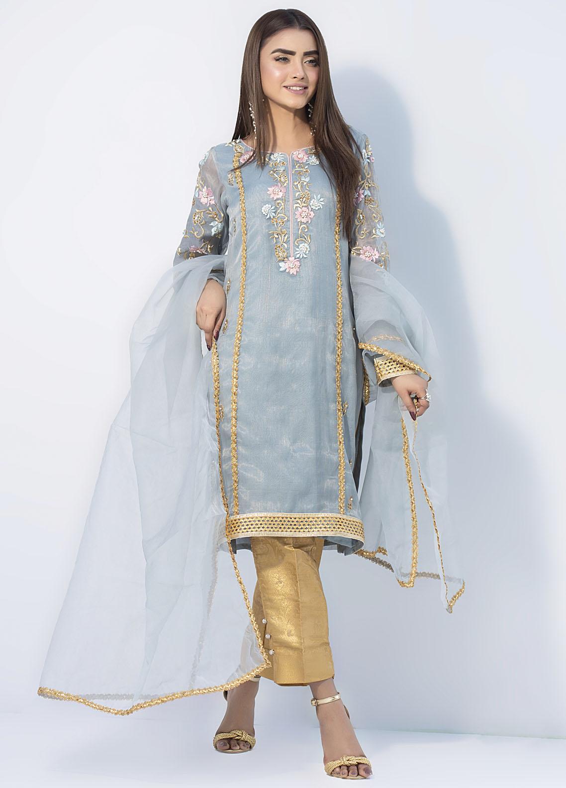 Aisha Fatema Luxury Pret Embroidered Missouri 2 Piece Suit SOMBRE GREY ...