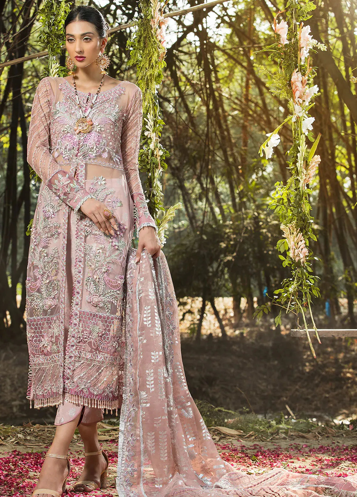 AJR Couture Embroidered Net Suits Unstitched 4 Piece Primrose - Formals ...