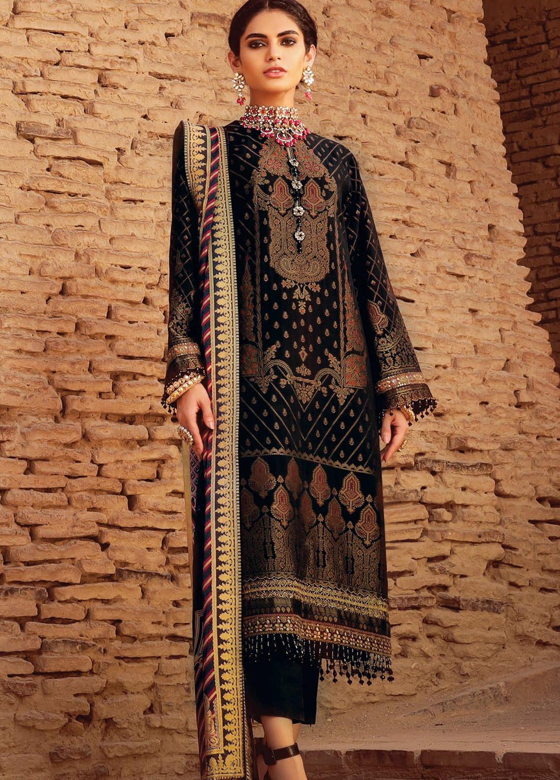 Al Karam Embroidered Jacquard Suits Unstitched 3 Piece AK21F FC-06B-21 ...