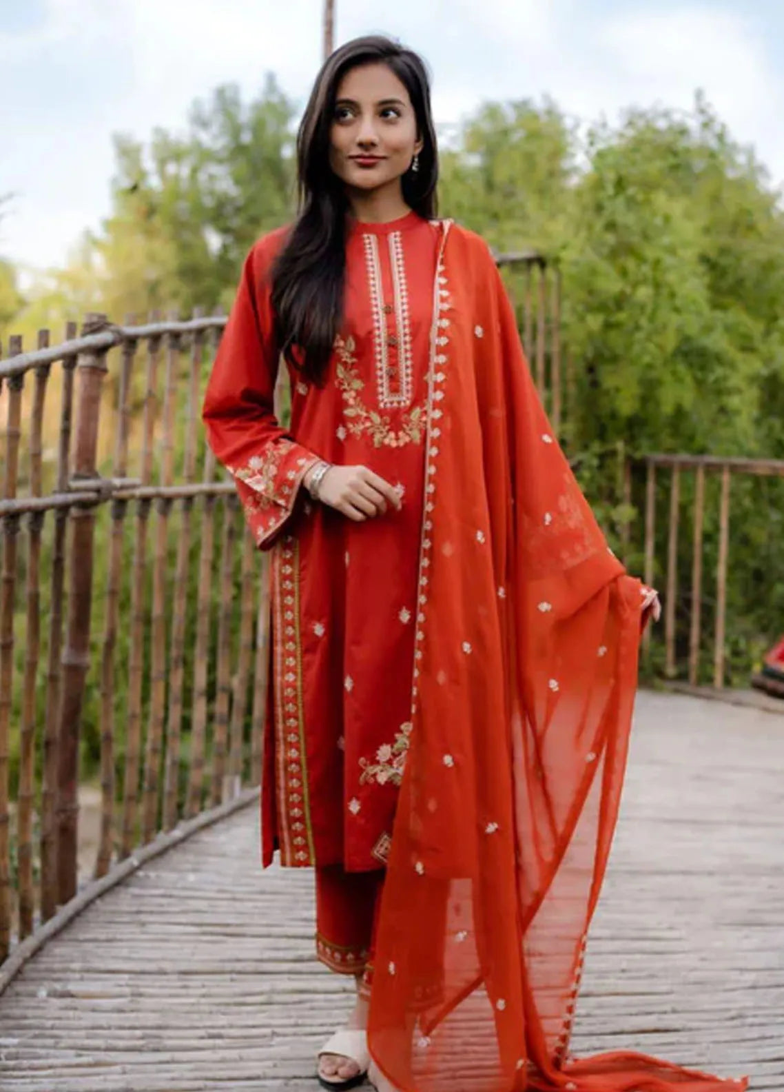 AR Apparel Pret Embroidered Cotton Cambric 3 Piece Suit ARG-0024-08 ...