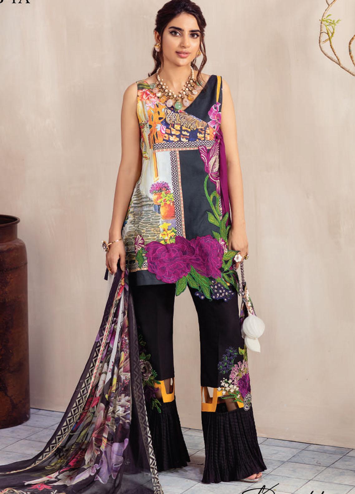 Asifa & Nabeel Embroidered Cambric Cotton Suits Unstitched 3 Piece ...