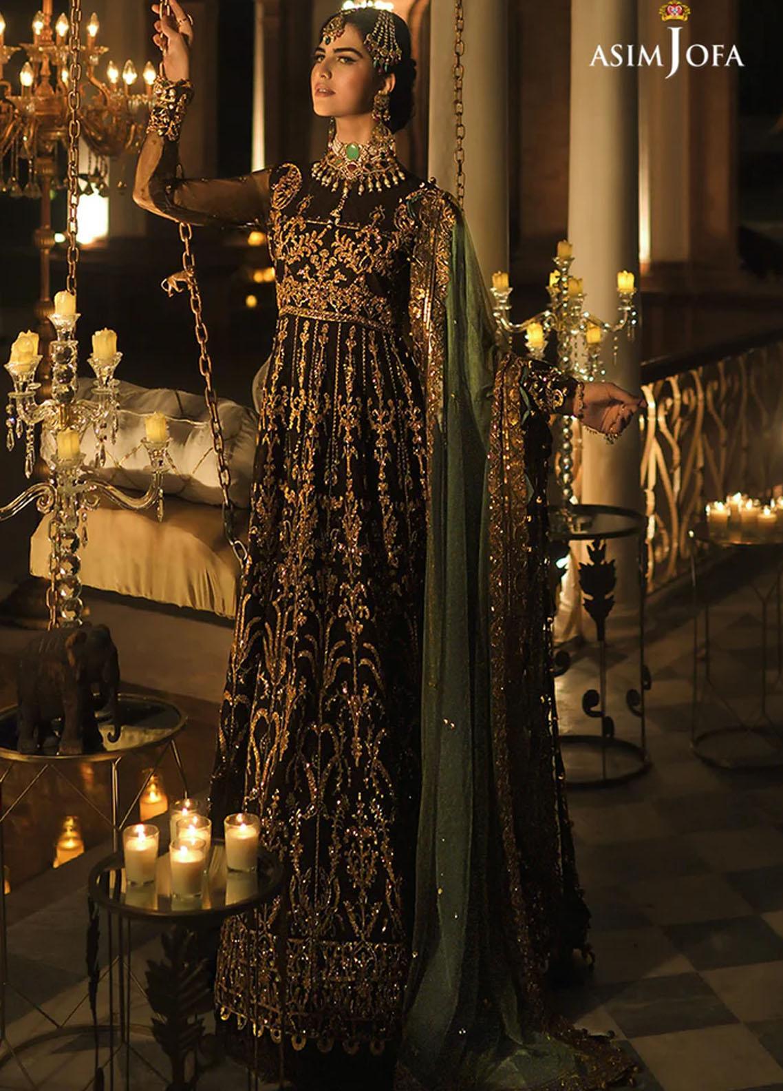 Sadqay Tumharay By Asim Jofa Embroidered Net Suits Unstitched 3 Piece ...