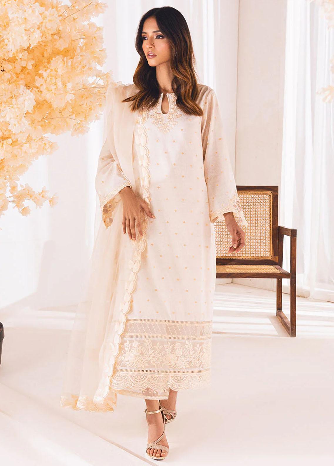 Azure Pret Luxury Cotton 4 Piece Suit AZU23D Divine Dust – Sanaulla Store