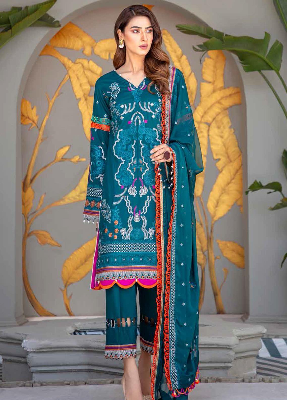 Banafsheh Embroidered Lawn Suits Unstitched 3 Piece BF21LF D-01 ...