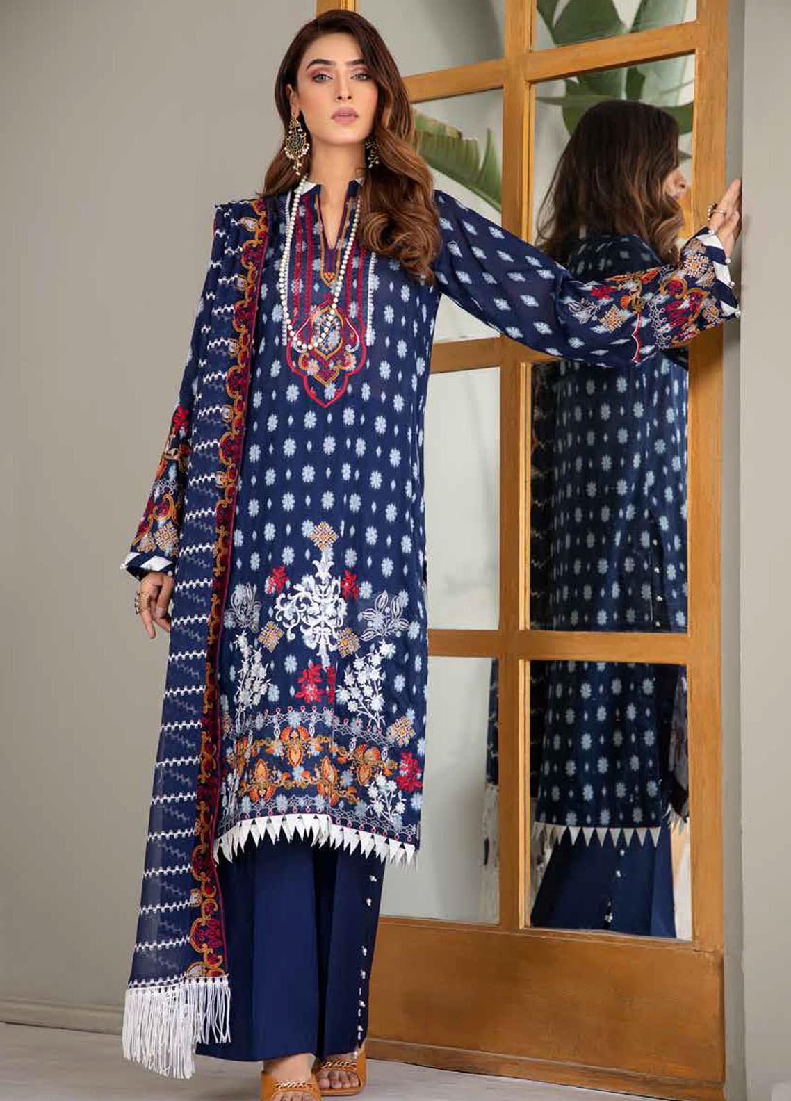 Banafsheh Embroidered Lawn Suits Unstitched 3 Piece BF21LF D-08 ...