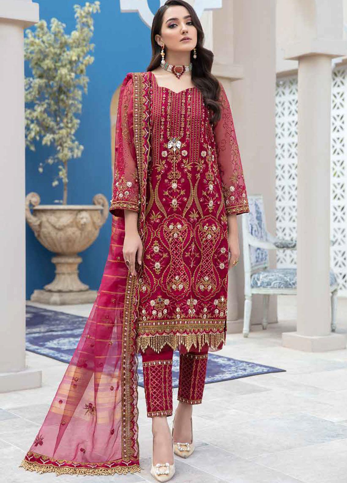 Banafsheh Embroidered Organza Suits Unstitched 3 Piece BF21LF BNL-03 ...