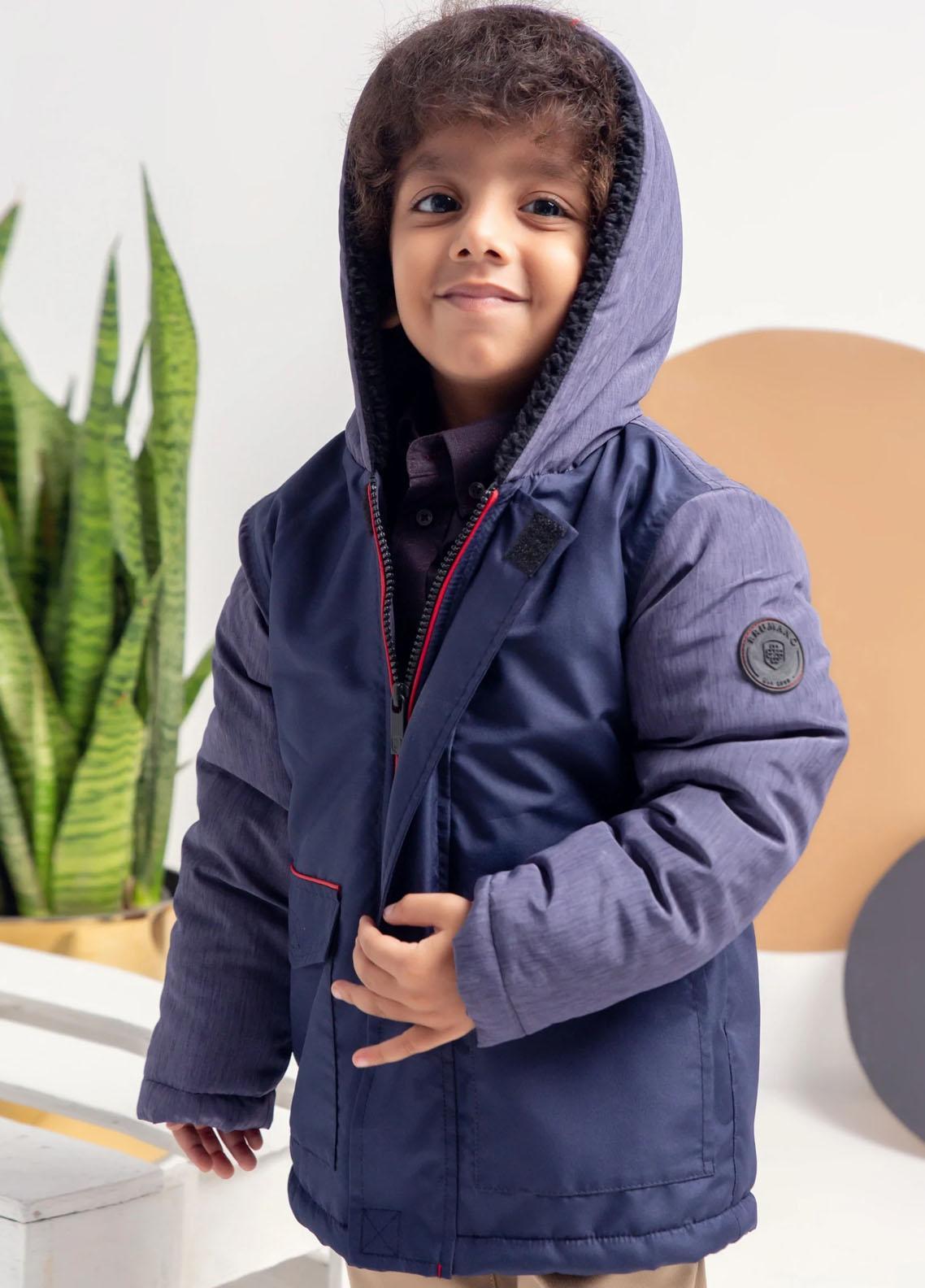 Brumano Jackets for Kids - Blue Quilted Parka Jacket With Hoodie BRM ...