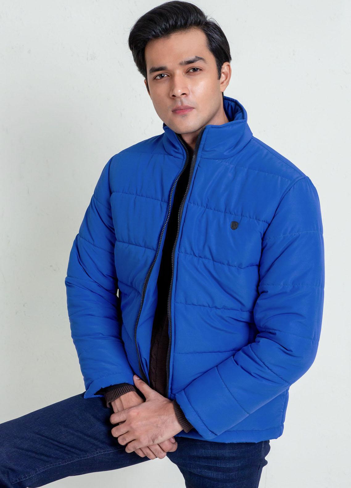 Brumano Polyester Casual Mens Jackets - Royal Blue Quilted Puffer ...