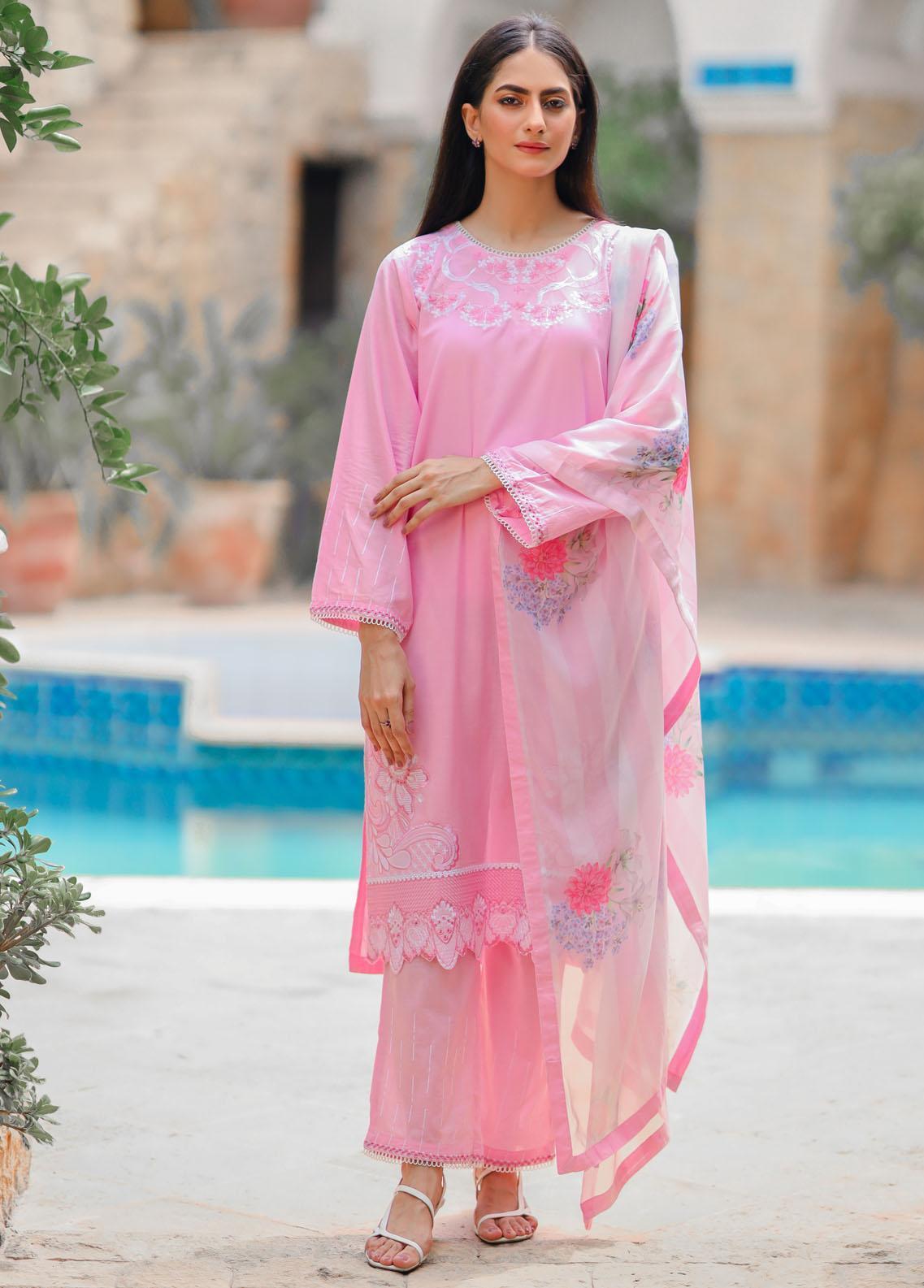 Bareeq Pret Embroidered Chikankari 3 Piece Suit BRQ23D BAHAAR ...