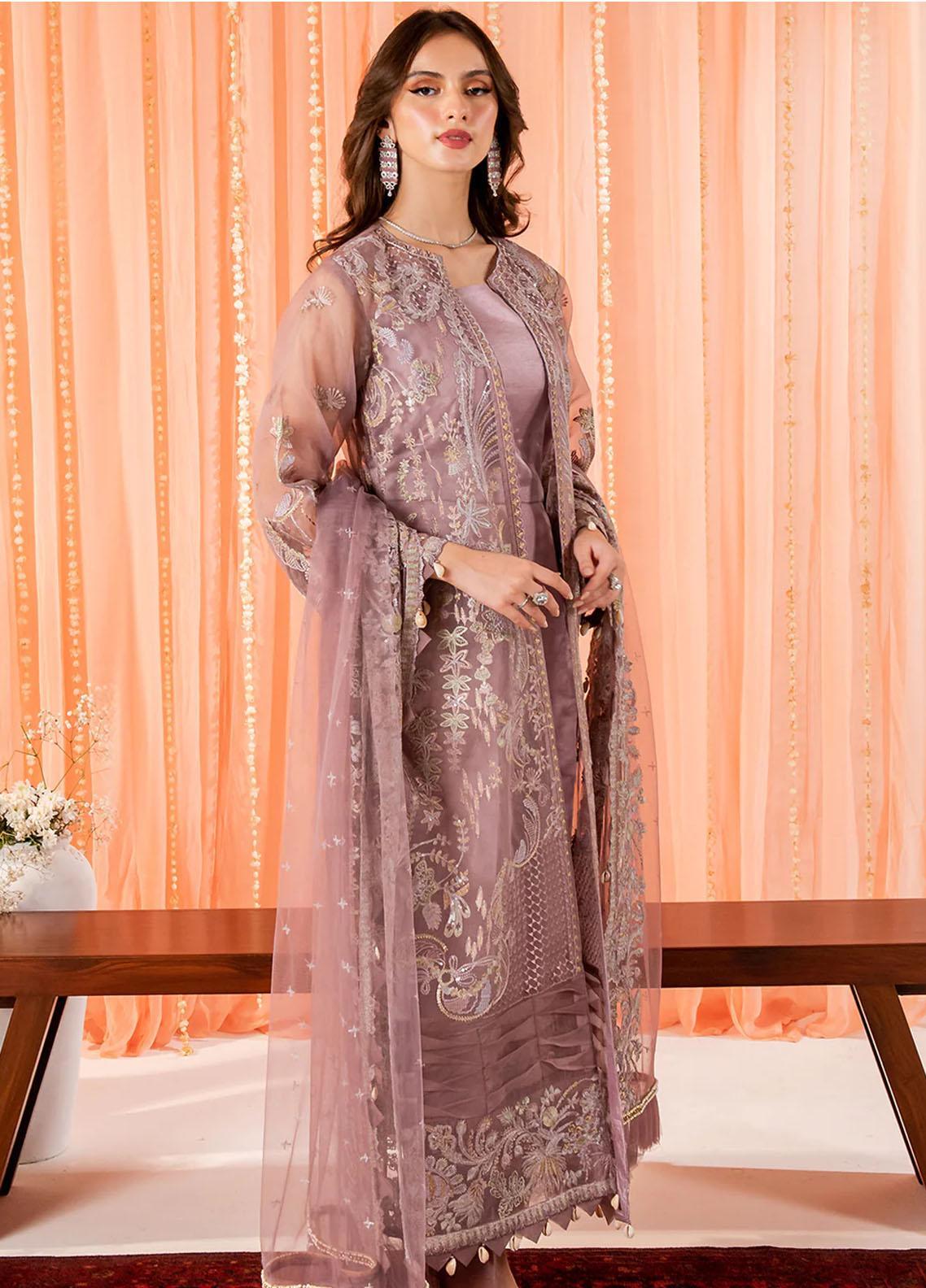 Dastaan By Neeshay Embroidered Organza Suits Unstitched 3 Piece NSH23D ...