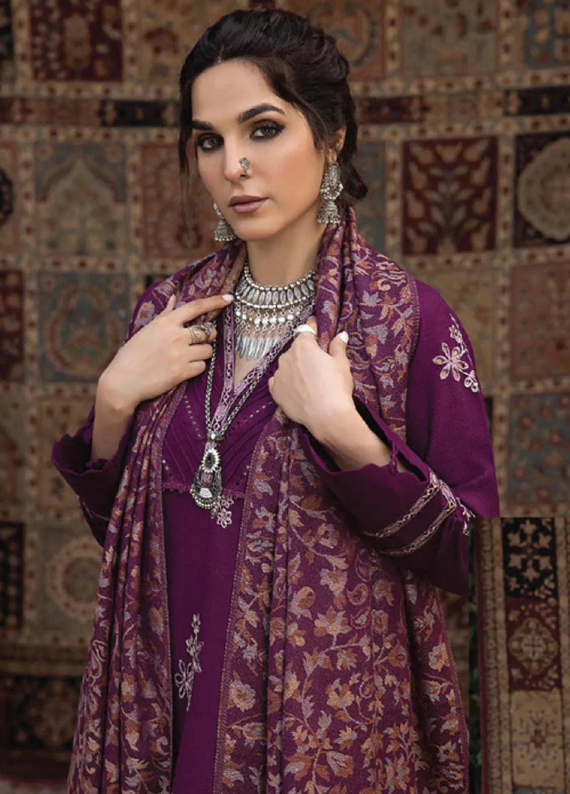 Denara By Humdum Embroidered Wool Suit Unstitched 3 Piece HD24D D-05 ...
