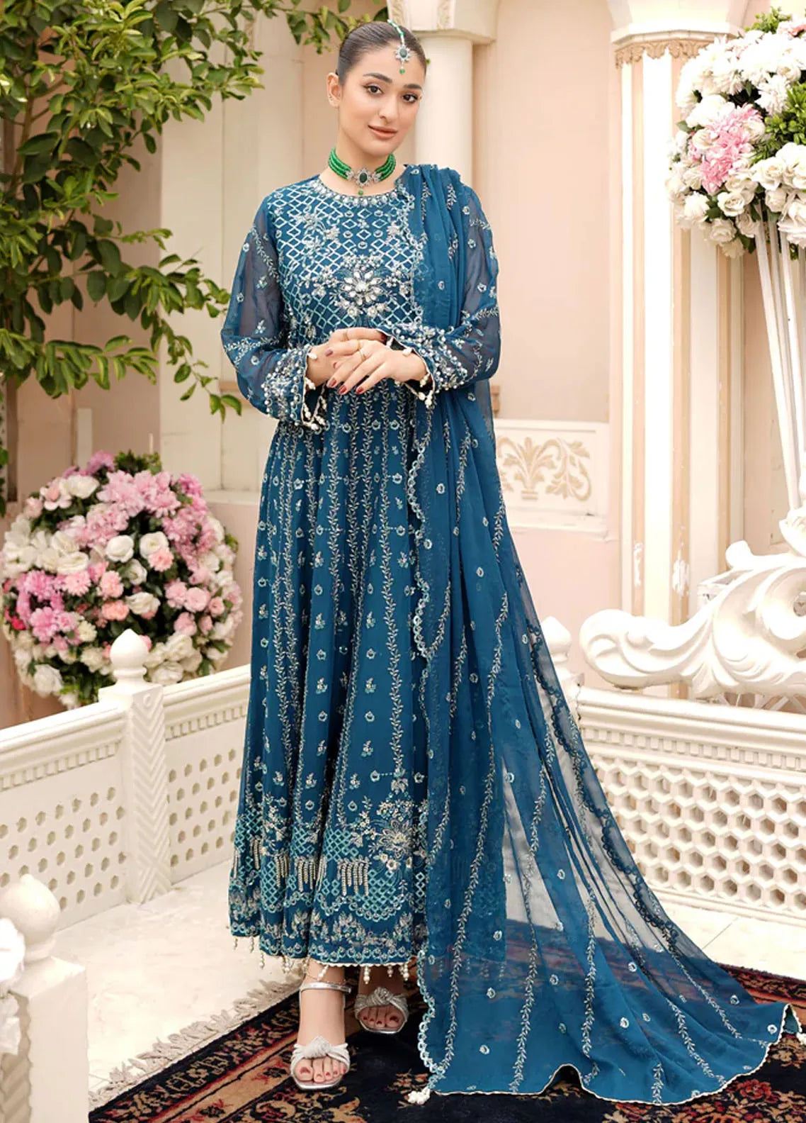 Dhanak By Ricamo Embroidered Chiffon Suit Unstitched 4 Piece RICDH ...