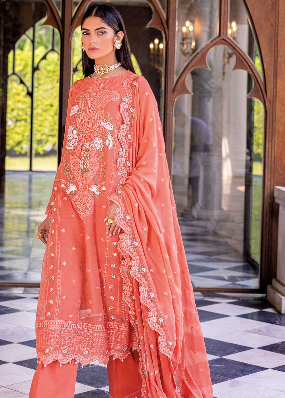 Gul Ahmed Embroidered Chiffon Suits Unstitched 3 Piece GA24LF FE-42016 ...
