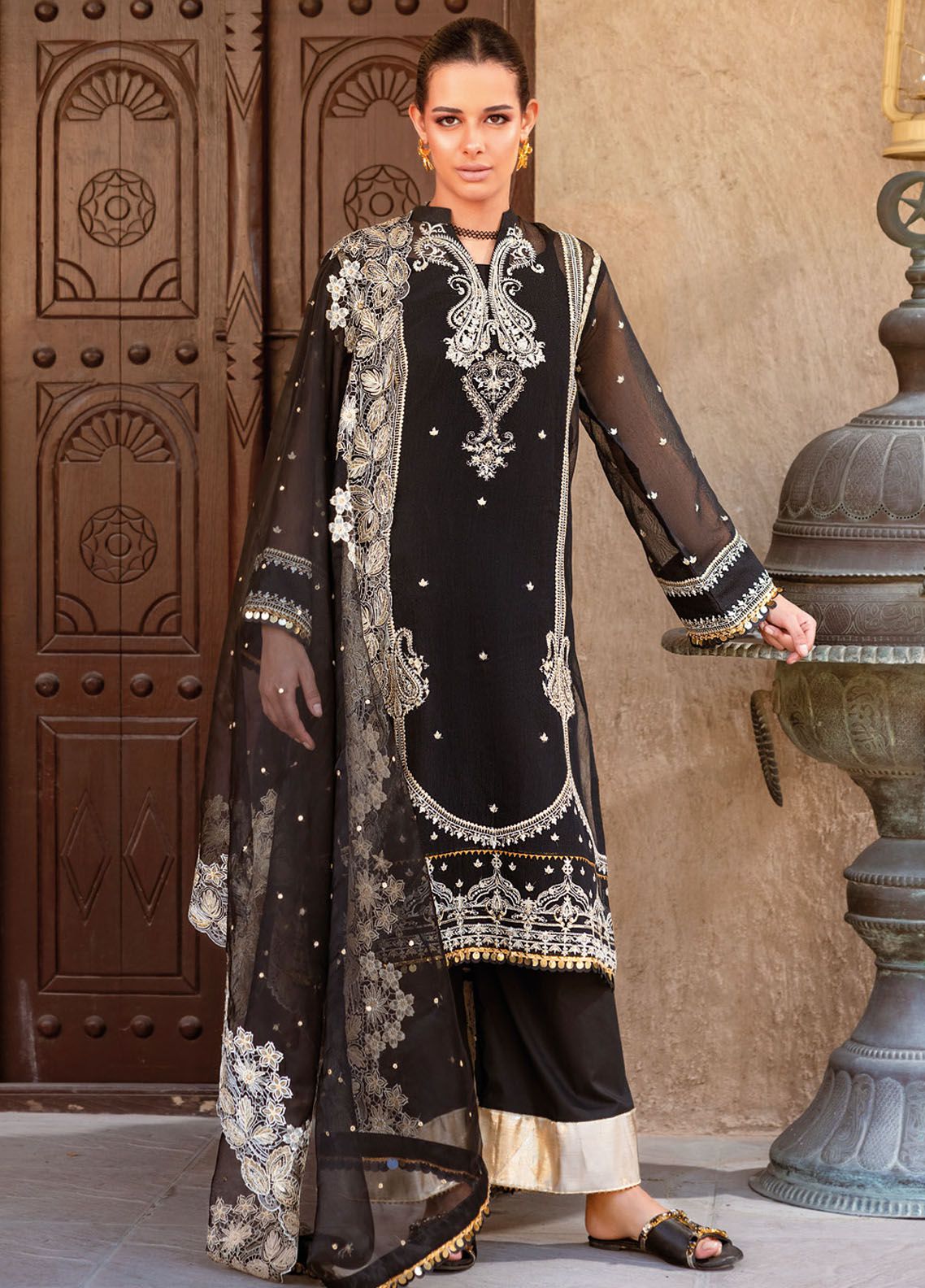 Gul Ahmed Embroidered Net Suits Unstitched 3 Piece GA24LF FE-42020 ...