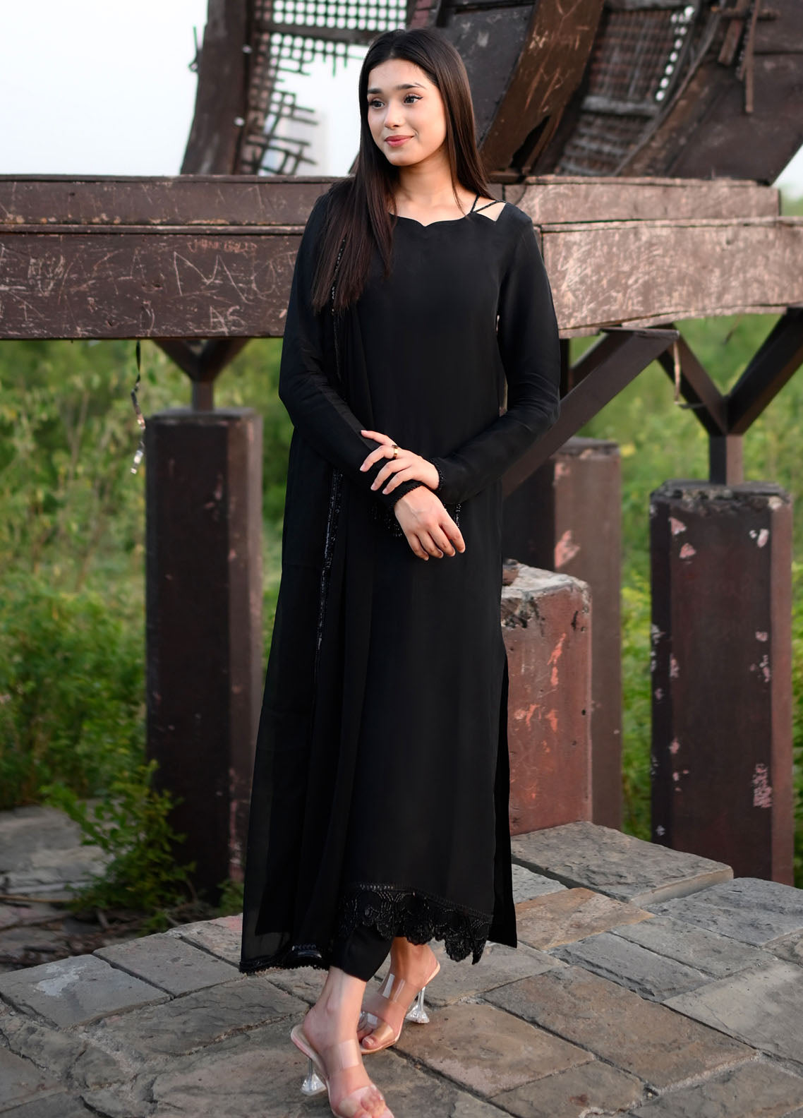 Hanim Pret Plain Silk 3 Piece Suit Shab – Sanaulla Store