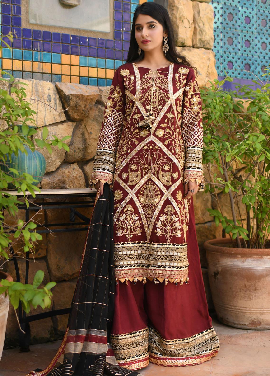 Heer by Hadia Eman Embroidered Khaadi Net Suits Unstitched 3 Piece ...