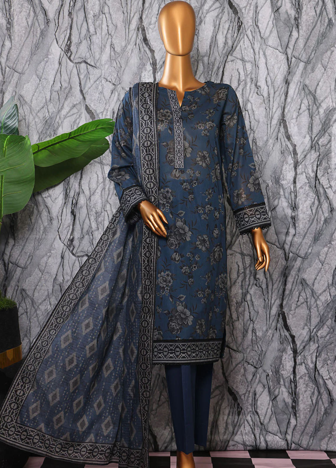 Hz Textiles Printed Lawn Suits Unstitched 3 Piece PPC-602 - Summer ...