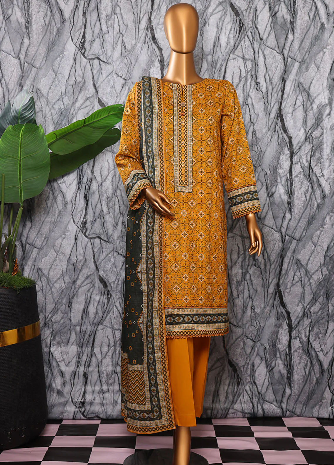 Hz Textiles Printed Lawn Suits Unstitched 3 Piece PPC-606 - Summer ...