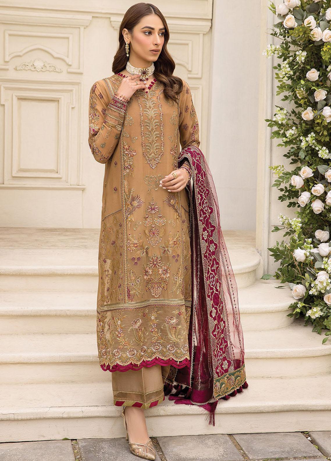 Ishya By Xenia Formals Embroidered Chiffon Suits Unstitched 3 Piece ...
