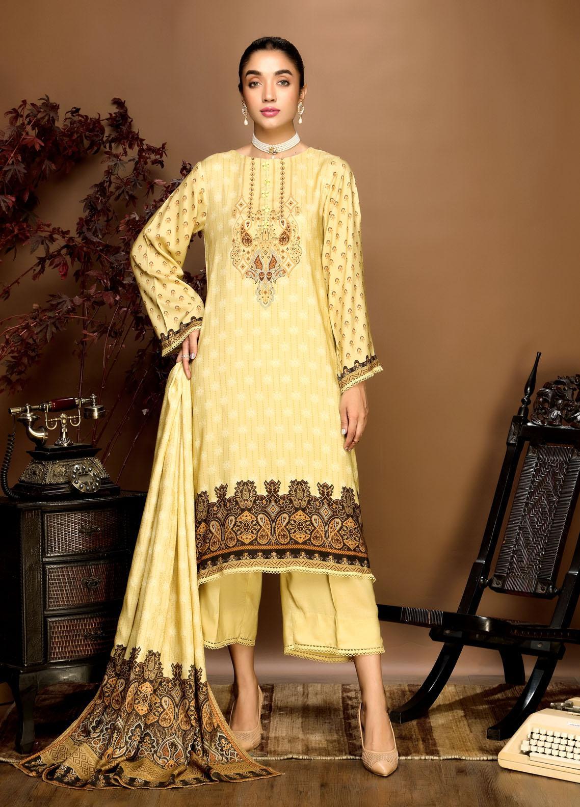 Ittehad Textiles Printed Linen Suits Unstitched 3 Piece IT21PL LF-GN ...