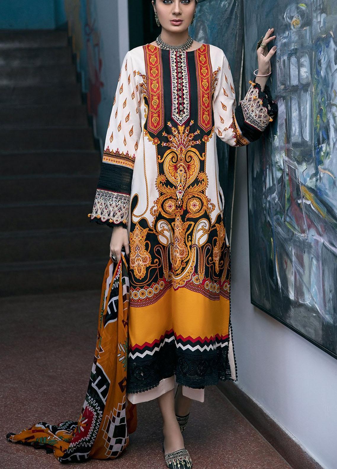 Ittehad Textiles Embroidered Lawn Suits Unstitched 3 Piece ITD21SS ...