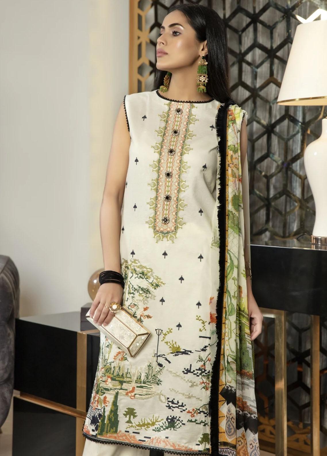 Ittehad Textiles Embroidered Lawn Suits Unstitched 3 Piece ITD21P PRE ...