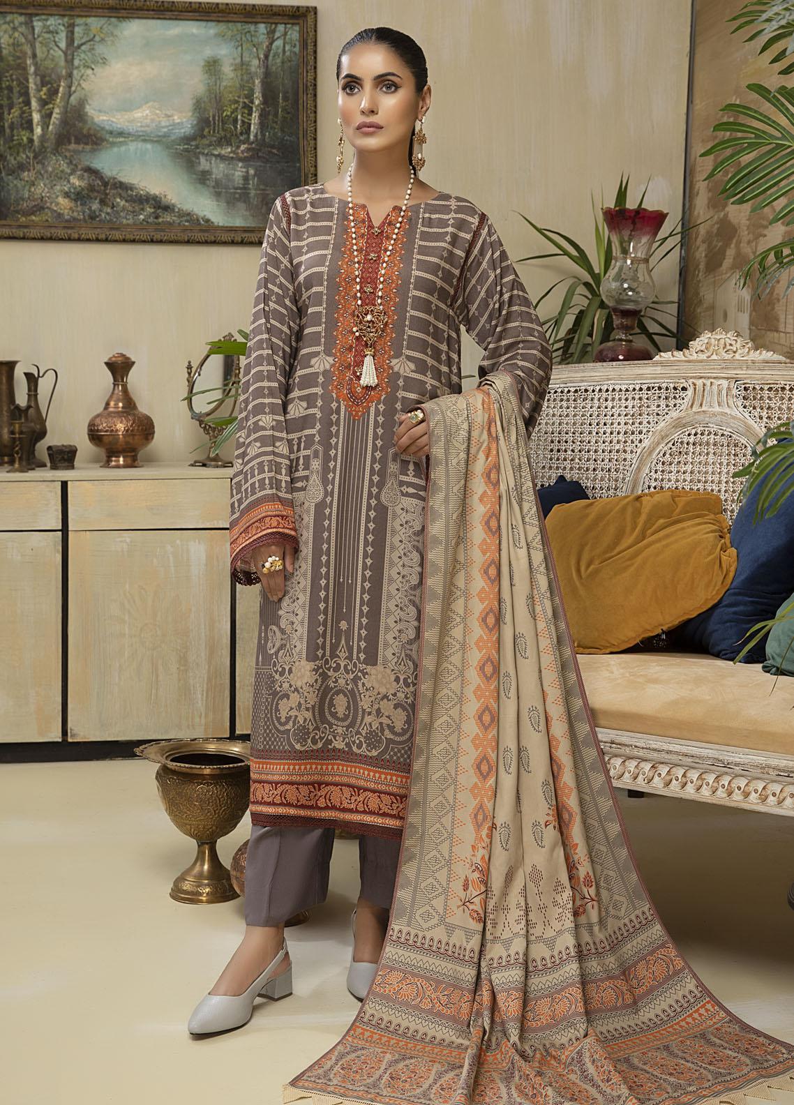 Ittehad Textiles Printed Linen Suits Unstitched 3 Piece IT21FW GREIGE ...