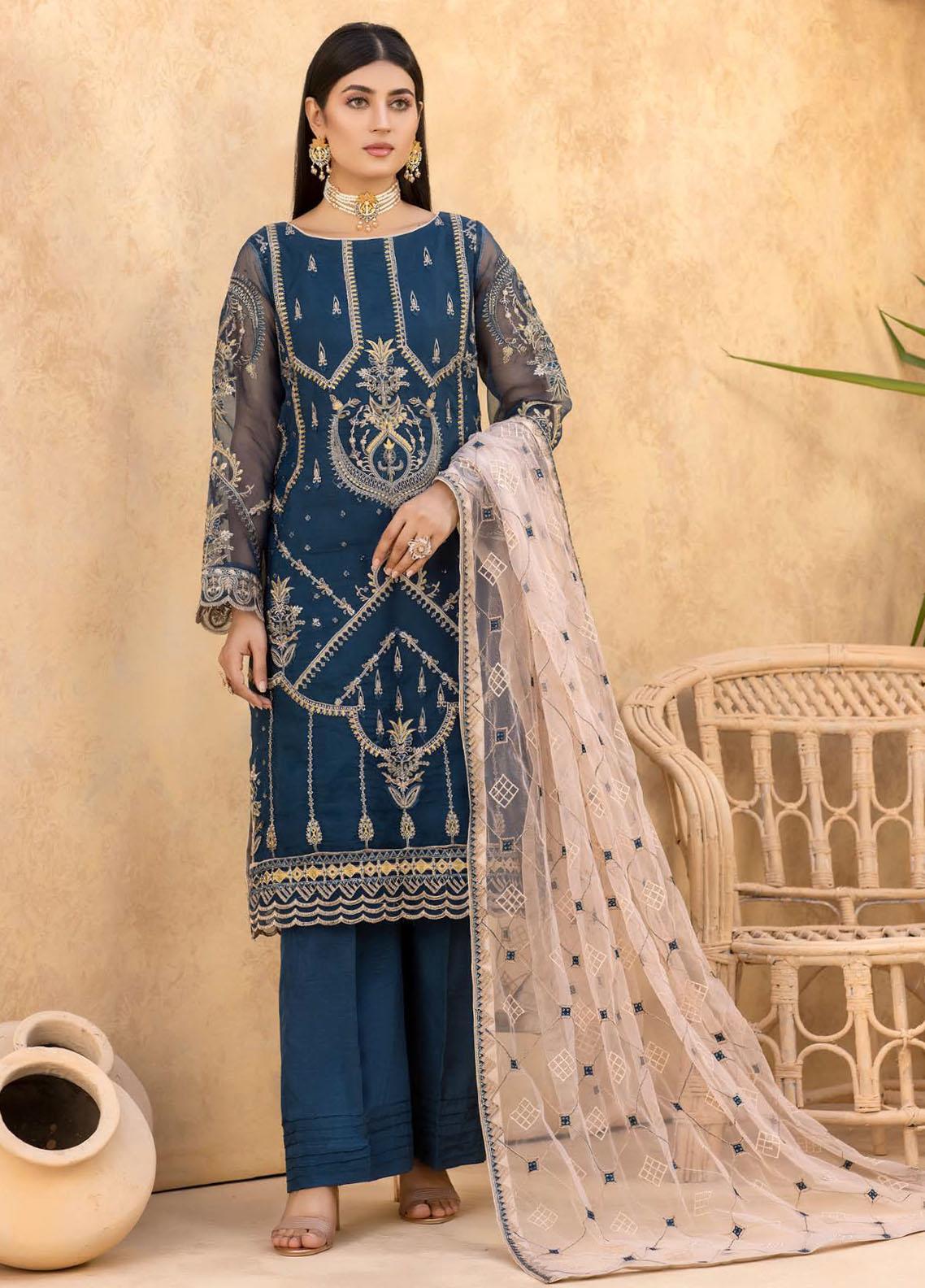Jasper Suiting Embroidered Organza Suits Unstitched 3 Piece JS23O 04 ...