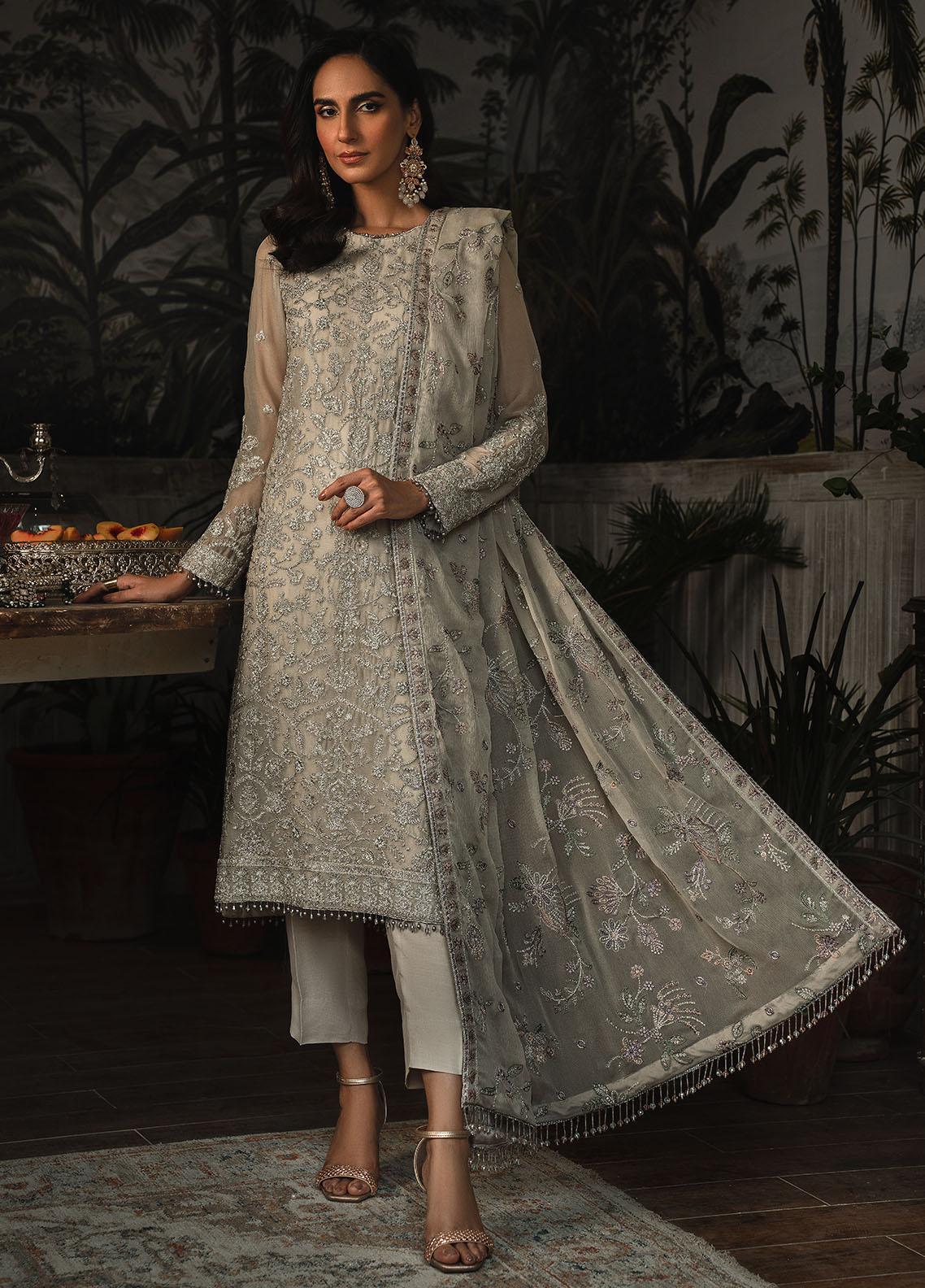 La Rosella By Zarif Embroidered Chiffon Suits Unstitched 3 Piece ZF23LR ...