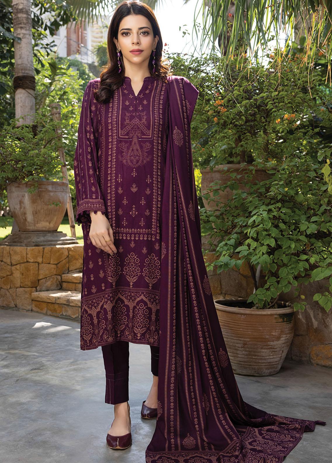Lakhany Printed Woven Suits Unstitched 3 Piece LSM22-CV2 CVC-1009-B ...