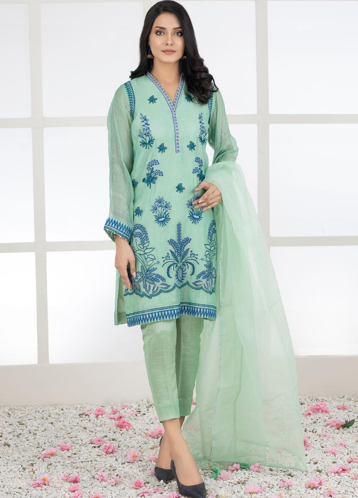 Lakhany Luxury Pret Embroidered Khaadi Net 3 Piece Suit LSM-2458 ...