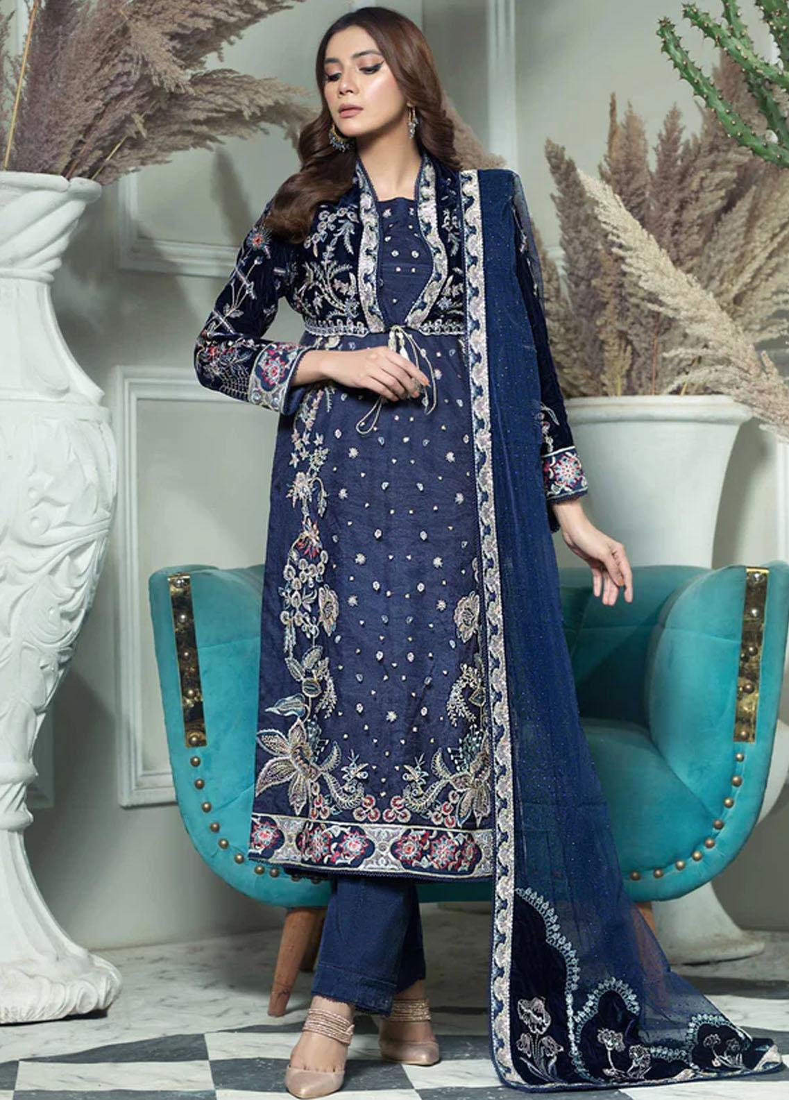 Mah-e-Noor by Aroshi Embroidered Velvet Suits Unstitched 3 Piece ...