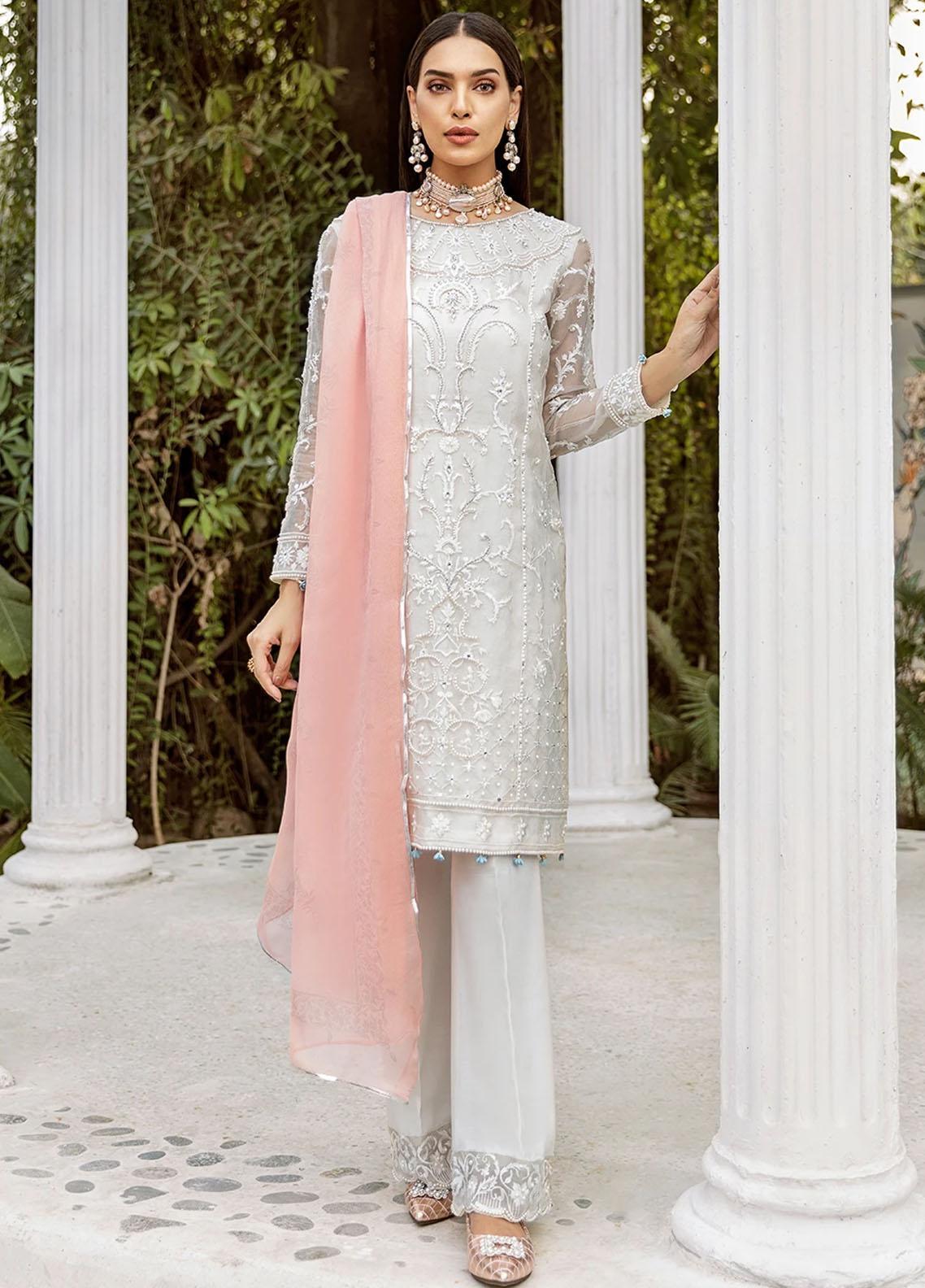Mahum Asad Embroidered Organza Suits Unstitched 3 Piece MA21FT JASMINE ...