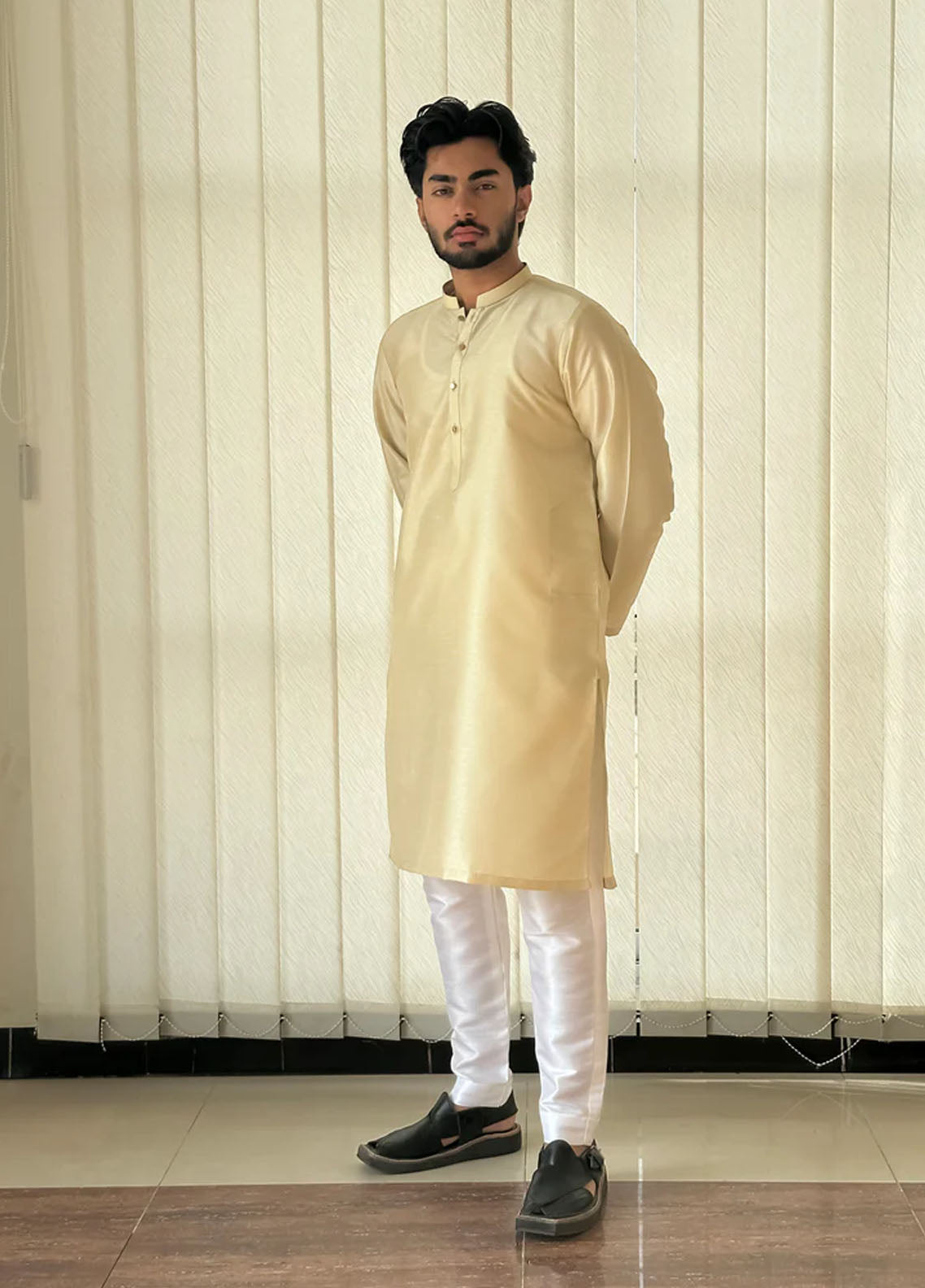 Mazham Pret Plain Raw Silk Kurta-Pajama LYKT-S-M – Sanaulla Store